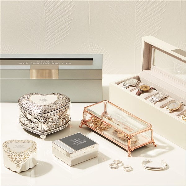 Engraved Silver and Gunmetal Keepsake Box for Him