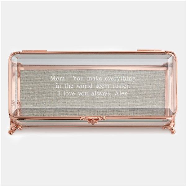 Mom Engraved Rose Gold Keepsake Box