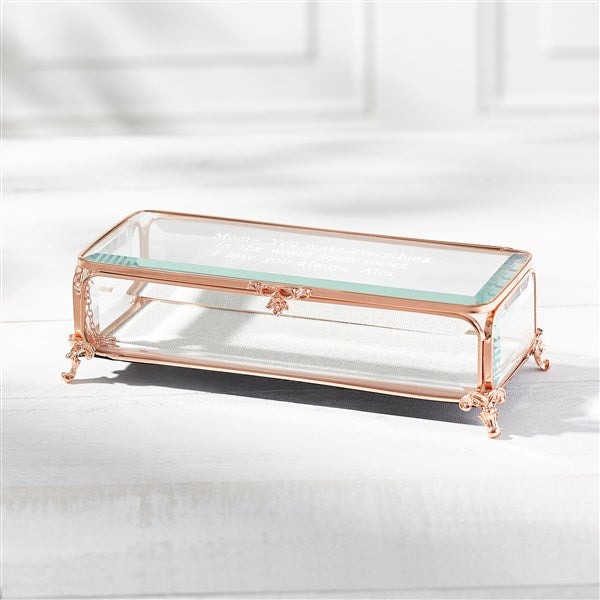 Mom Engraved Rose Gold Keepsake Box