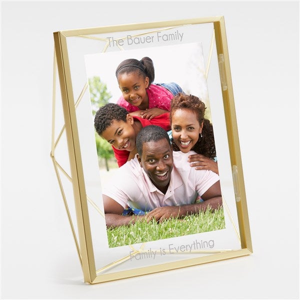 Engraved Gold Prisma Family Photo Frame