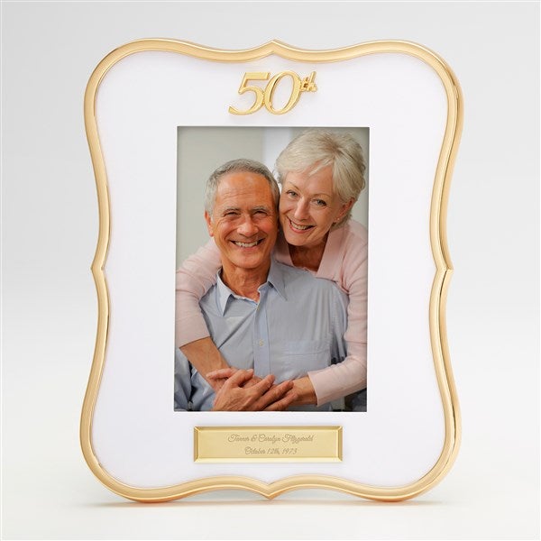 Engraved Golden 50th Anniversary Picture Frame