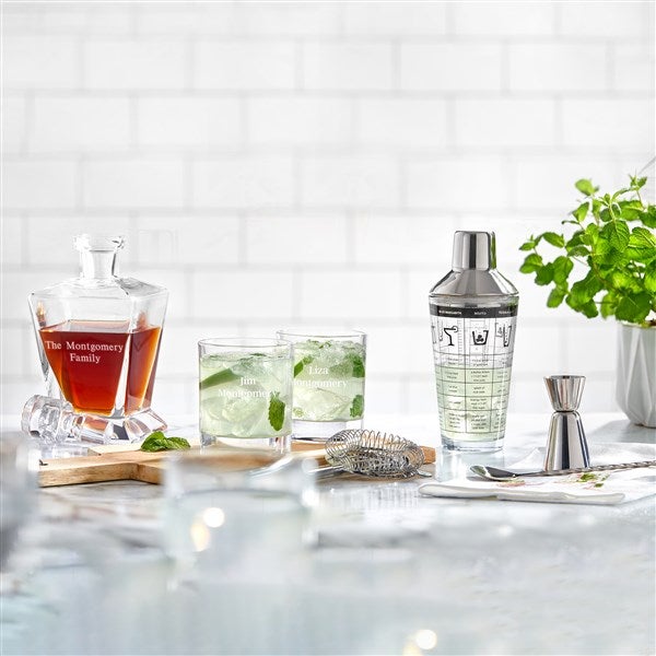 Personalized Housewarming Glass Cocktail Shaker Set