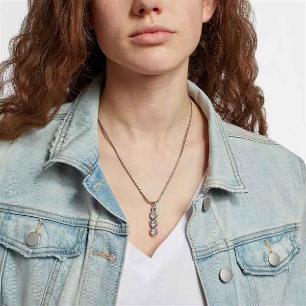 Engraved Memorial Jeweled Infinity Urn Necklace