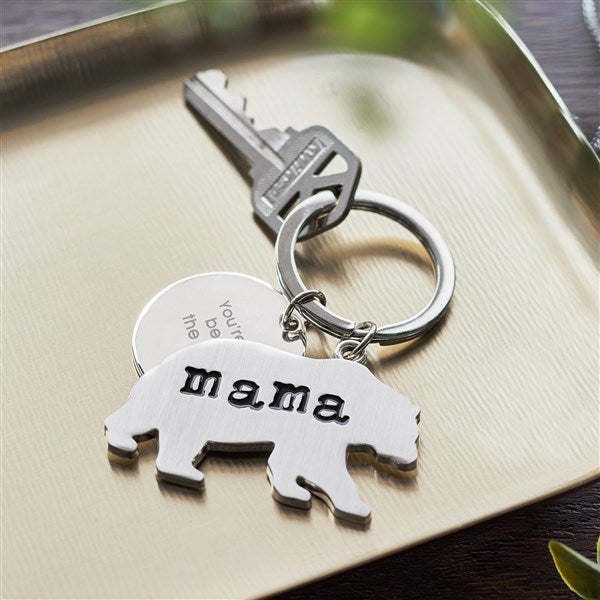 Engraved Mama Bear Keychain for Mom