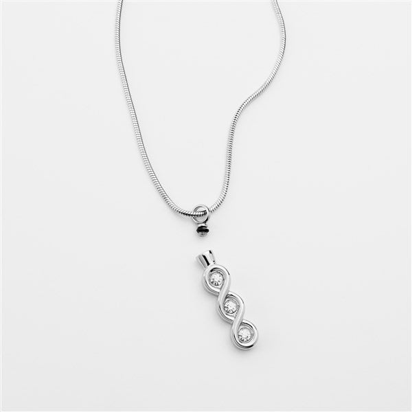 Engraved Jeweled Infinity Urn Necklace for Her