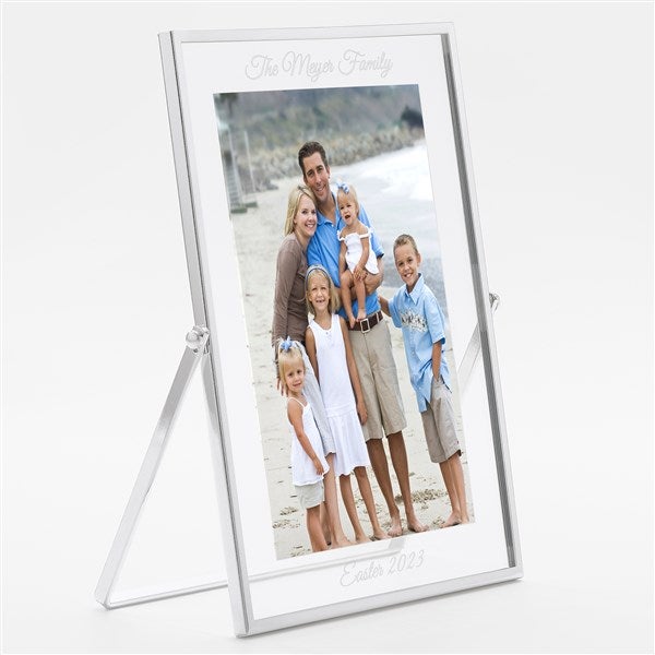 Engraved Silver Floating 5x7 Family Picture Frame