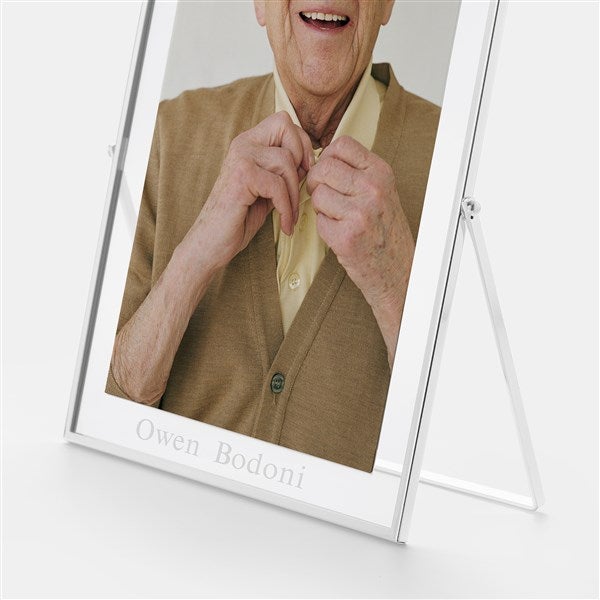 Engraved Silver Floating Memorial Large Picture Frame 8x10