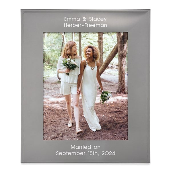 Engraved Wedding Tremont Gunmetal 8x10 Picture Frame
