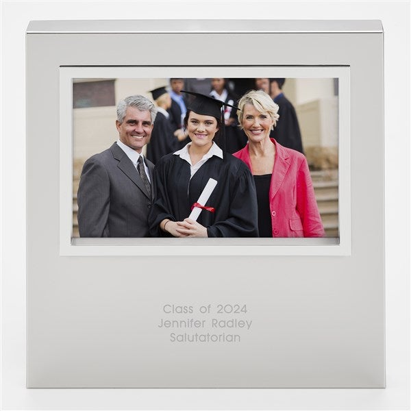 Engraved Graduation Silver Uptown 4x6 Picture Frame- Horizontal/Landscape