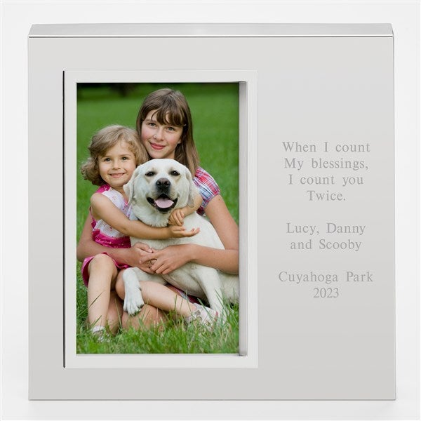 Engraved Religious Silver Uptown 4x6 Picture Frame- Vertical/Portrait