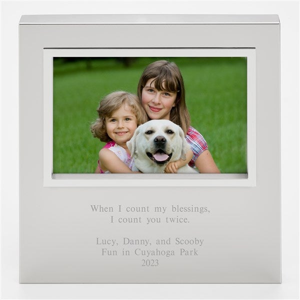 Engraved Religious Silver Uptown 4x6 Picture Frame- Horizontal/Landscape
