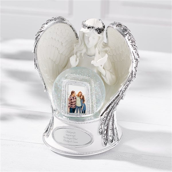 Engraved Religious Guardian Angel Snow Globe