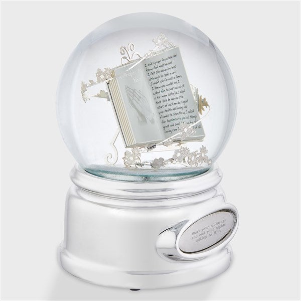 Engraved Praying Hands Snow Globe