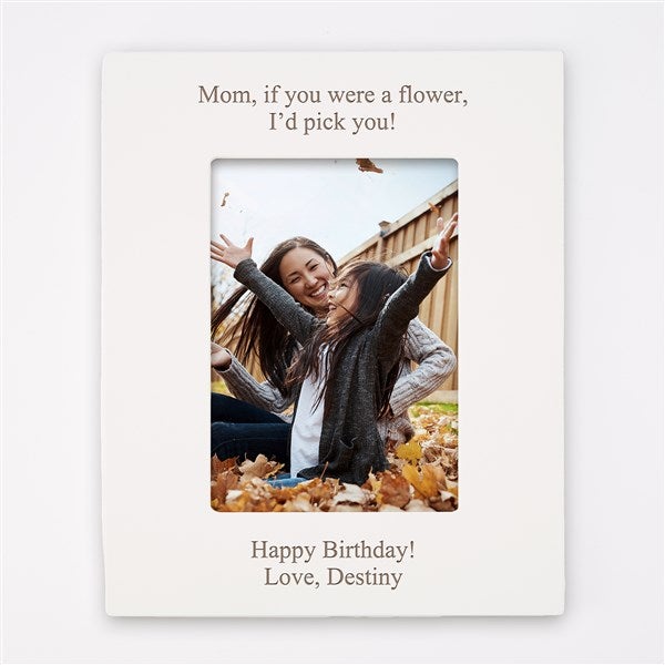 Engraved Everyday White 5x7 Picture Frame for Mom- Vertical/Portrait