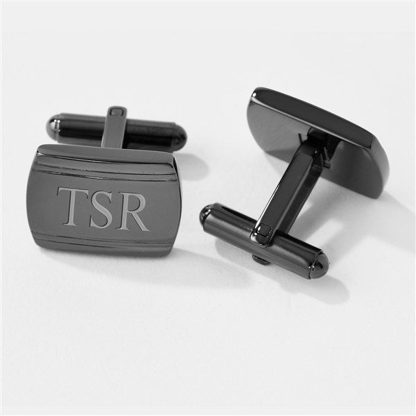 Engraved Gunmetal Cufflinks