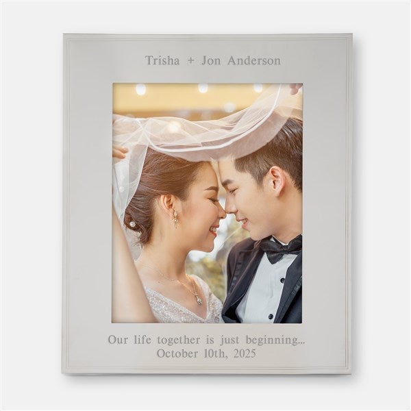 Engraved Wedding Tremont Silver 8x10 Picture Frame