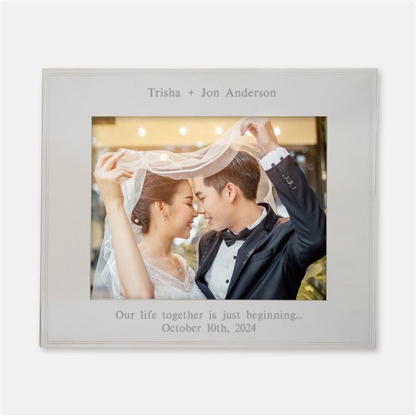 Tremont Engraved Silver Wedding Picture Frame - Horizontal 8x10
