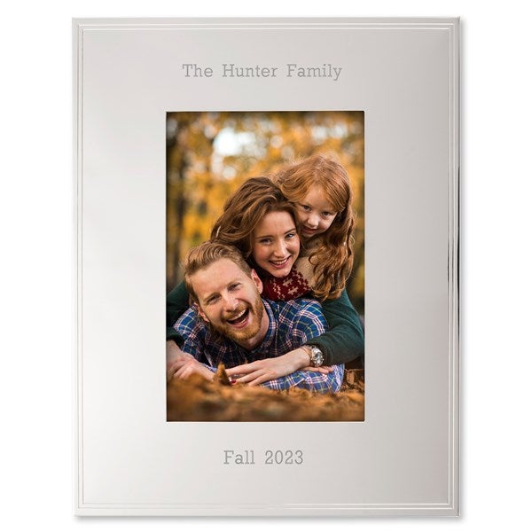 Tremont Engraved Silver Family Picture Frame - Horizontal 4x6