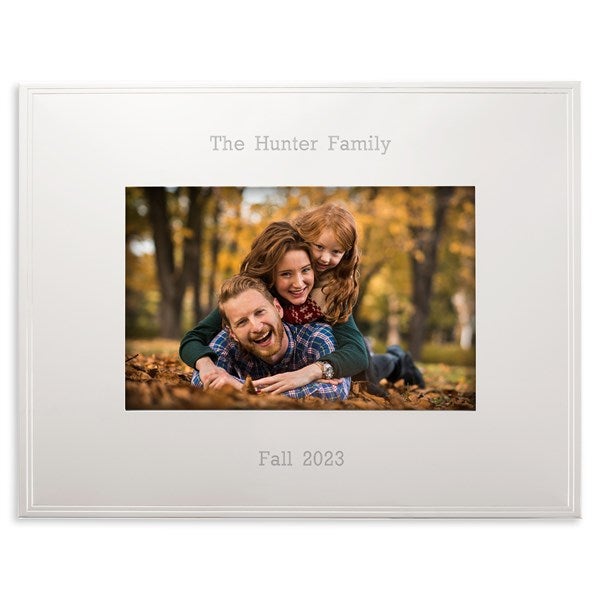 Tremont Engraved Silver Family Picture Frame - Horizontal 4x6