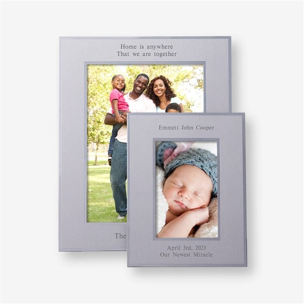 Wedding Personalized Flat Iron Silver Picture Frame