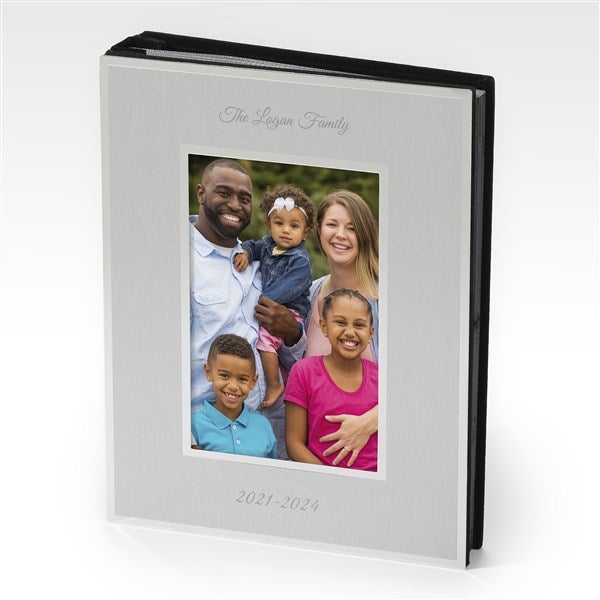 Engraved Family Flat Iron Silver Photo Album