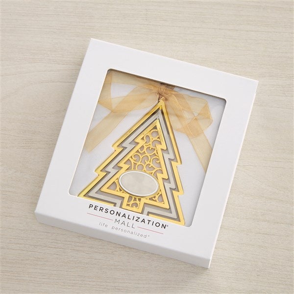 Signature Tree Engraved Spinning Metal Ornament