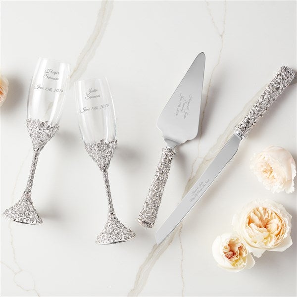 Engraved Floral Wedding Gift Set