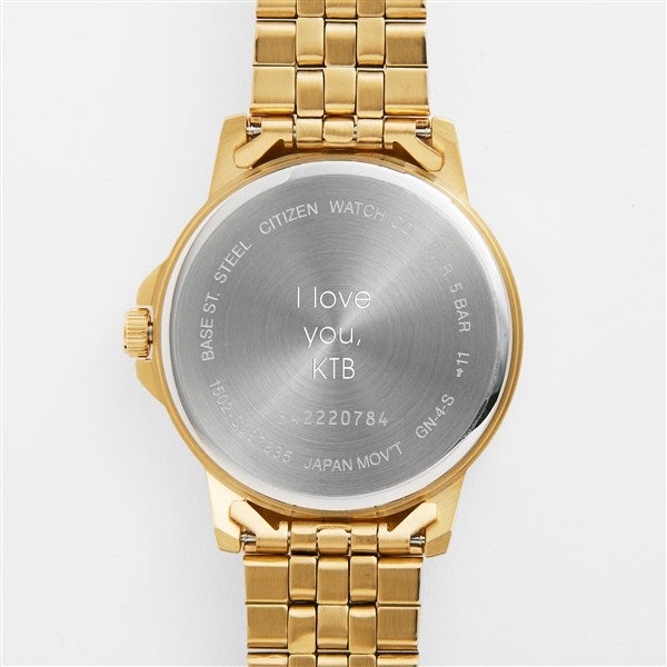 Citizen Engraved Milestone Quartz Watch - Gold & Steel