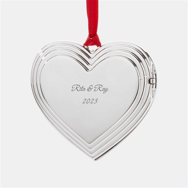 Engraved Silver Heart Locket Ornament