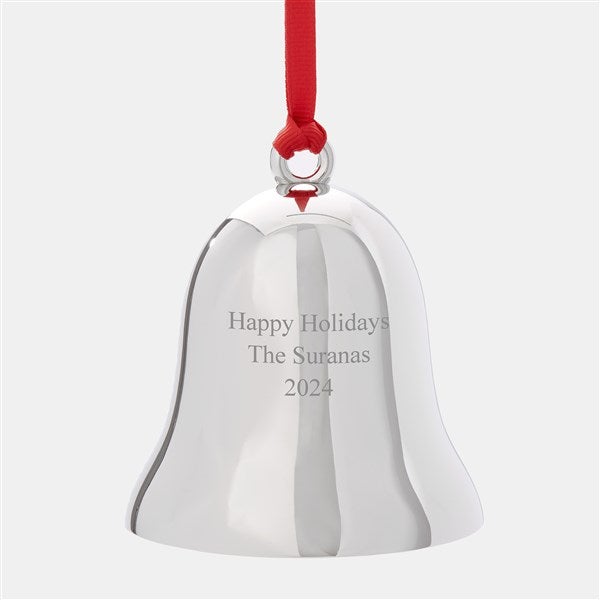 Engraved Silver Scroll Bell Ornament