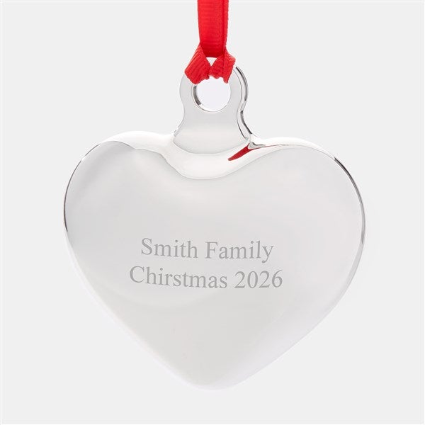 Engraved Silver Puffed Heart Ornament