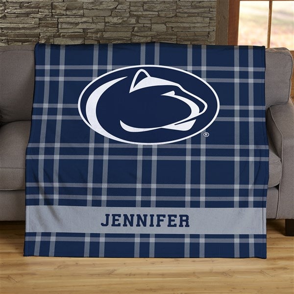 NCAA Penn State Nittany Lions Plaid Personalized Blankets