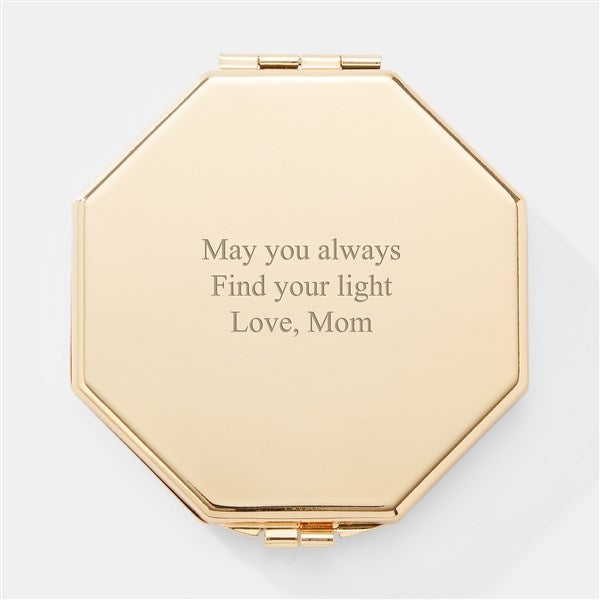 Engraved Gold Compact Mirror