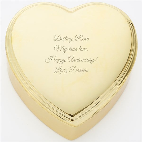 Engraved Gold Heart Keepsake Box