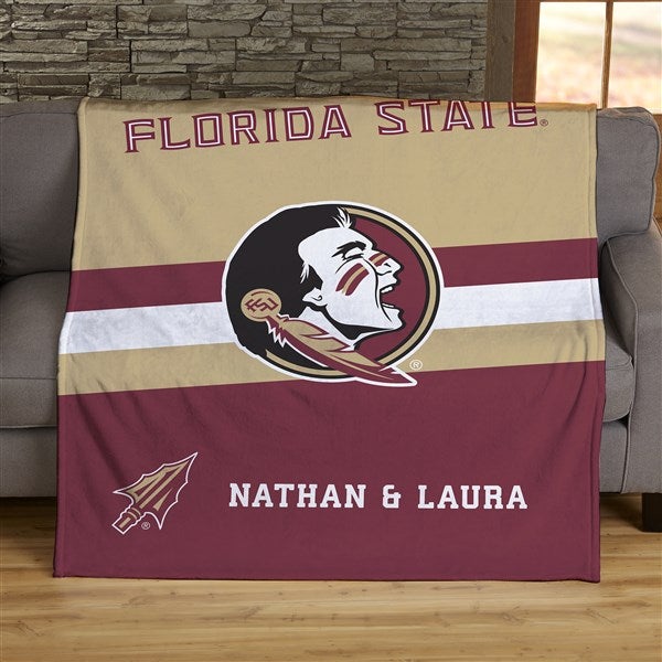 NCAA FSU Seminoles Stripe Personalized Blankets