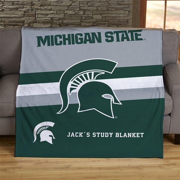 NCAA Michigan State Spartans Stripe Personalized Blankets