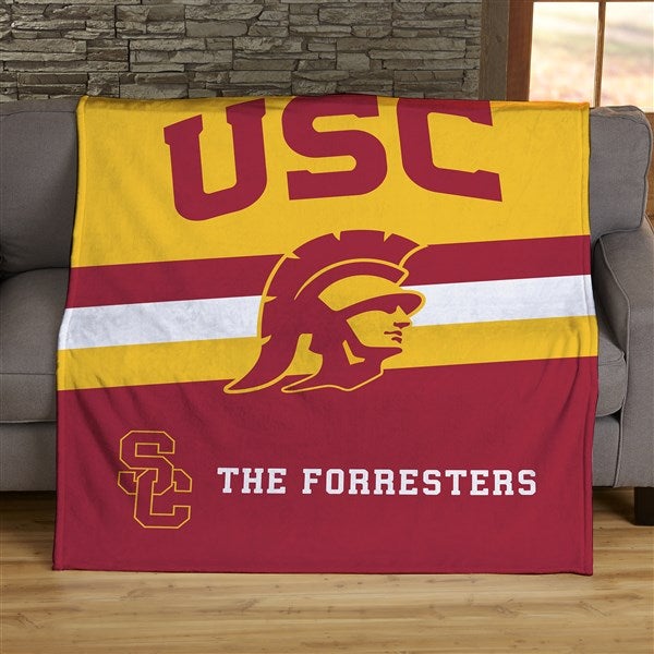 NCAA USC Trojans Stripe Personalized Blankets
