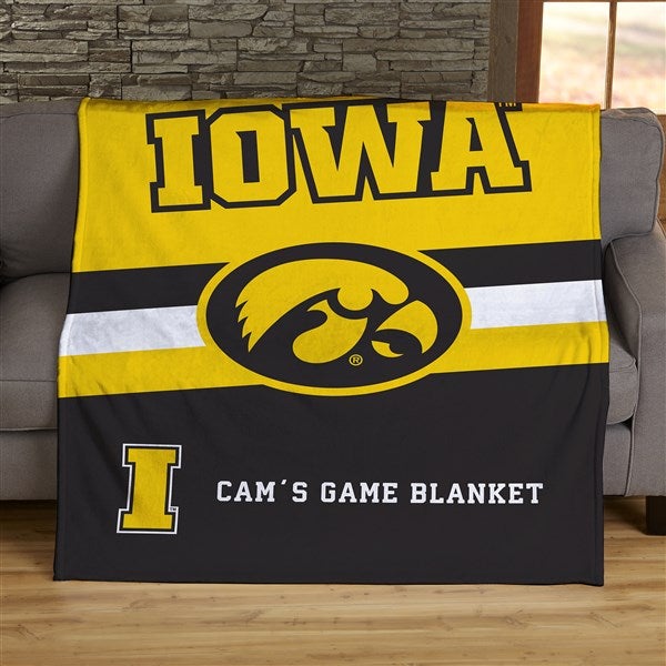 NCAA Stripe Iowa Hawkeyes Personalized Blankets