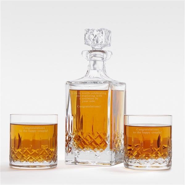 Engraved Monogram Pineapple III Cut Crystal Decanter