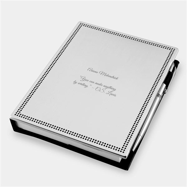 Engraved Silver Metal Journal