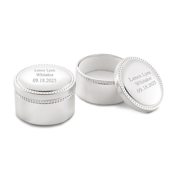 Engraved Beaded Tooth and Curl Keepsake Set