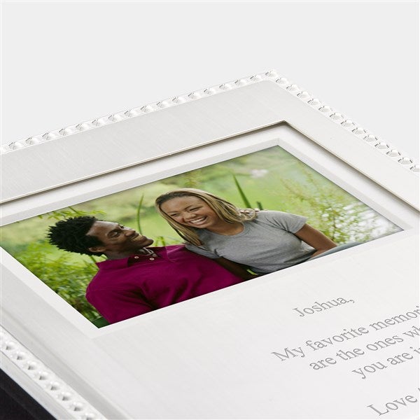 Engraved Silver Beaded Mini Photo Album
