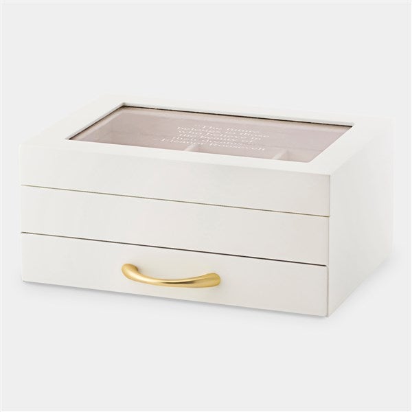 Engraved White Wood Jewelry Box