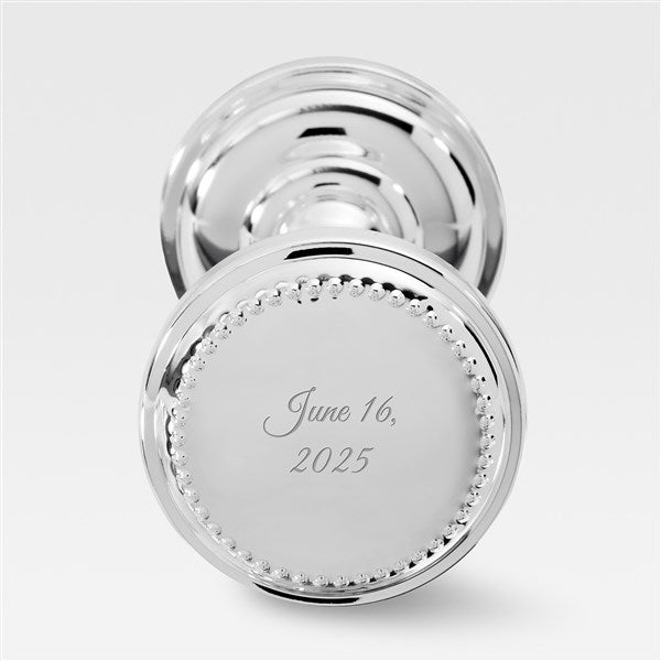 Engraved Silver Beaded Baby Rattle