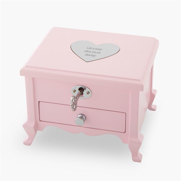 Engraved Footed Pink Jewelry Box