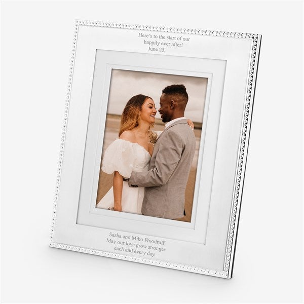 Kittenish Engraved Wedding Silver Beaded 8x10 Picture Frame- Vertical ...