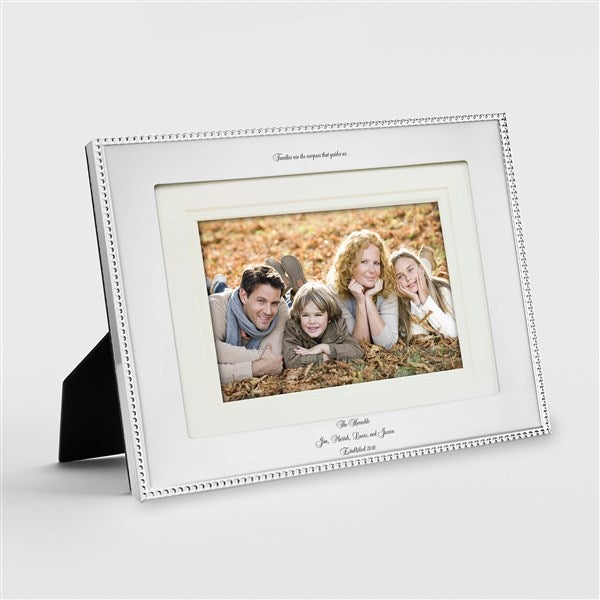 Engraved Silver Beaded 8x10 Picture Frame