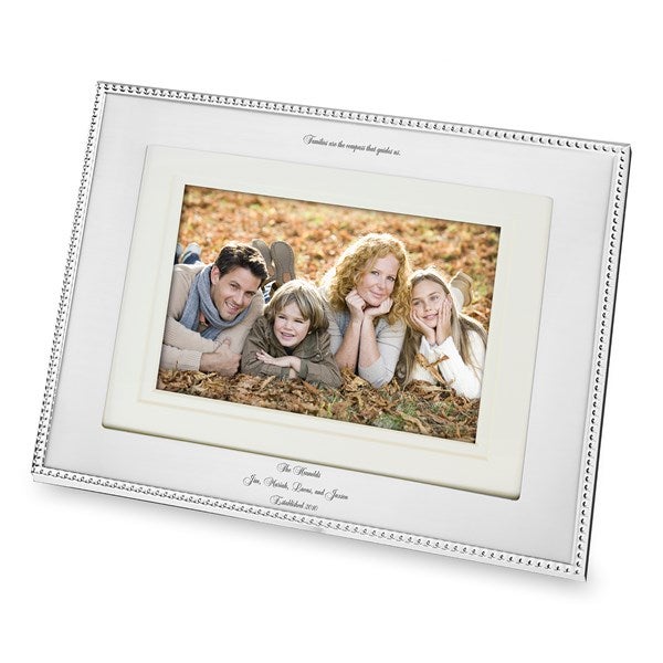 Engraved Silver Beaded 8x10 Picture Frame