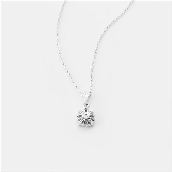 Sterling Silver Diamond Round Necklace