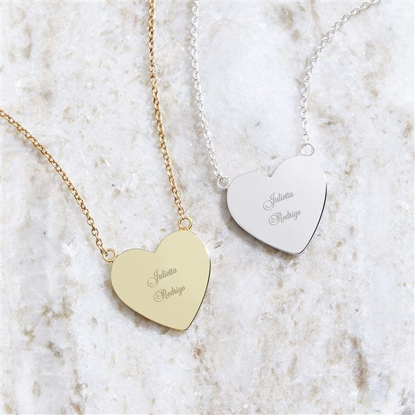 Engraved Sterling Silver Heart Necklace